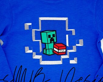 Minecraft embroidery design - Etsy