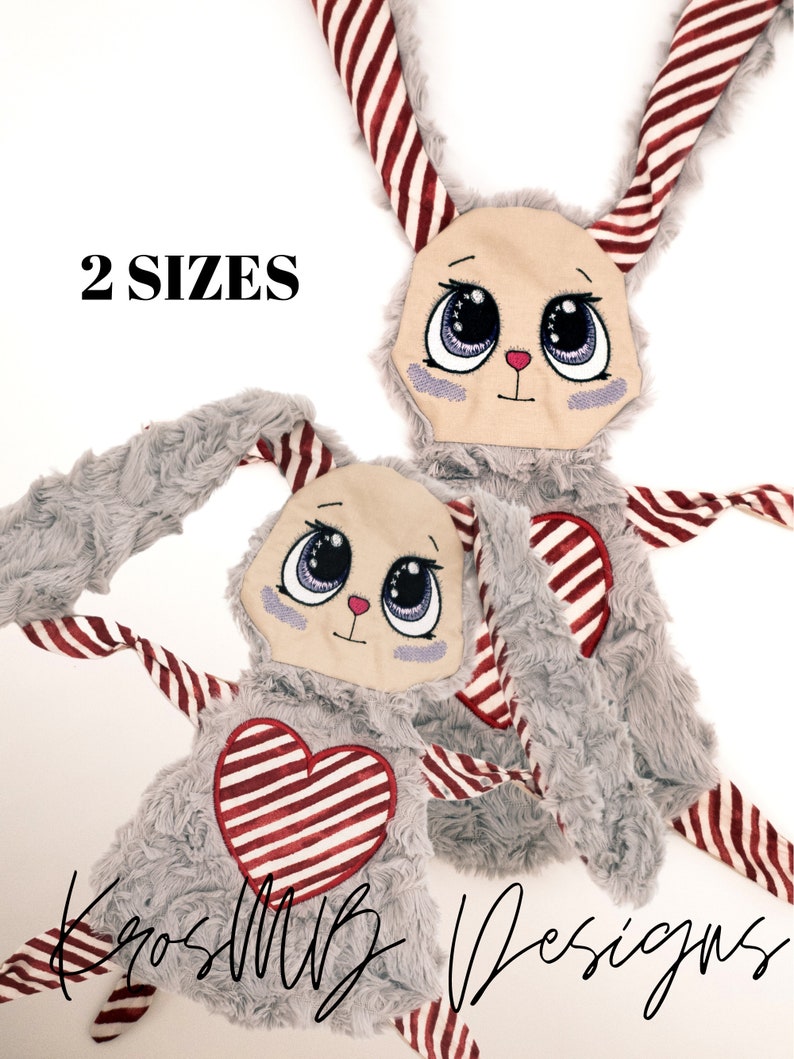 ITH in the hoop Bunny Lovey Pattern Machine Embroidery File | Etsy