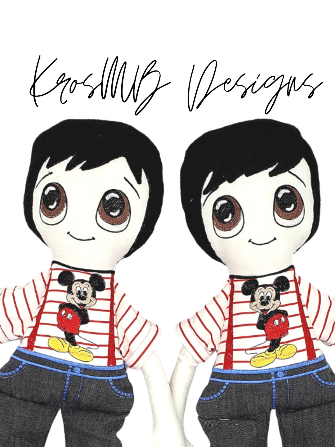 Boy Doll Face Embroidery Design: 4x4, 6x6 Hoop (digital Download) - Etsy