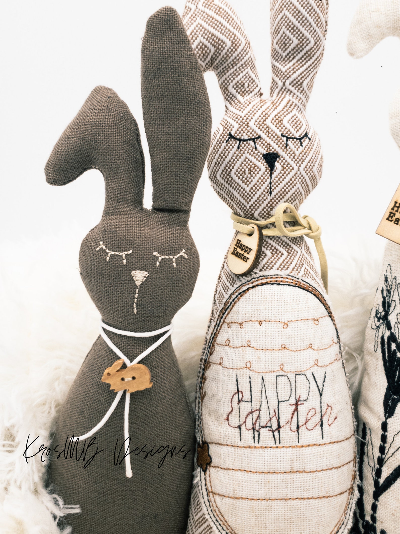 ITH in the Hoop Decorative Easter Bunny Machine Embroidery - Etsy
