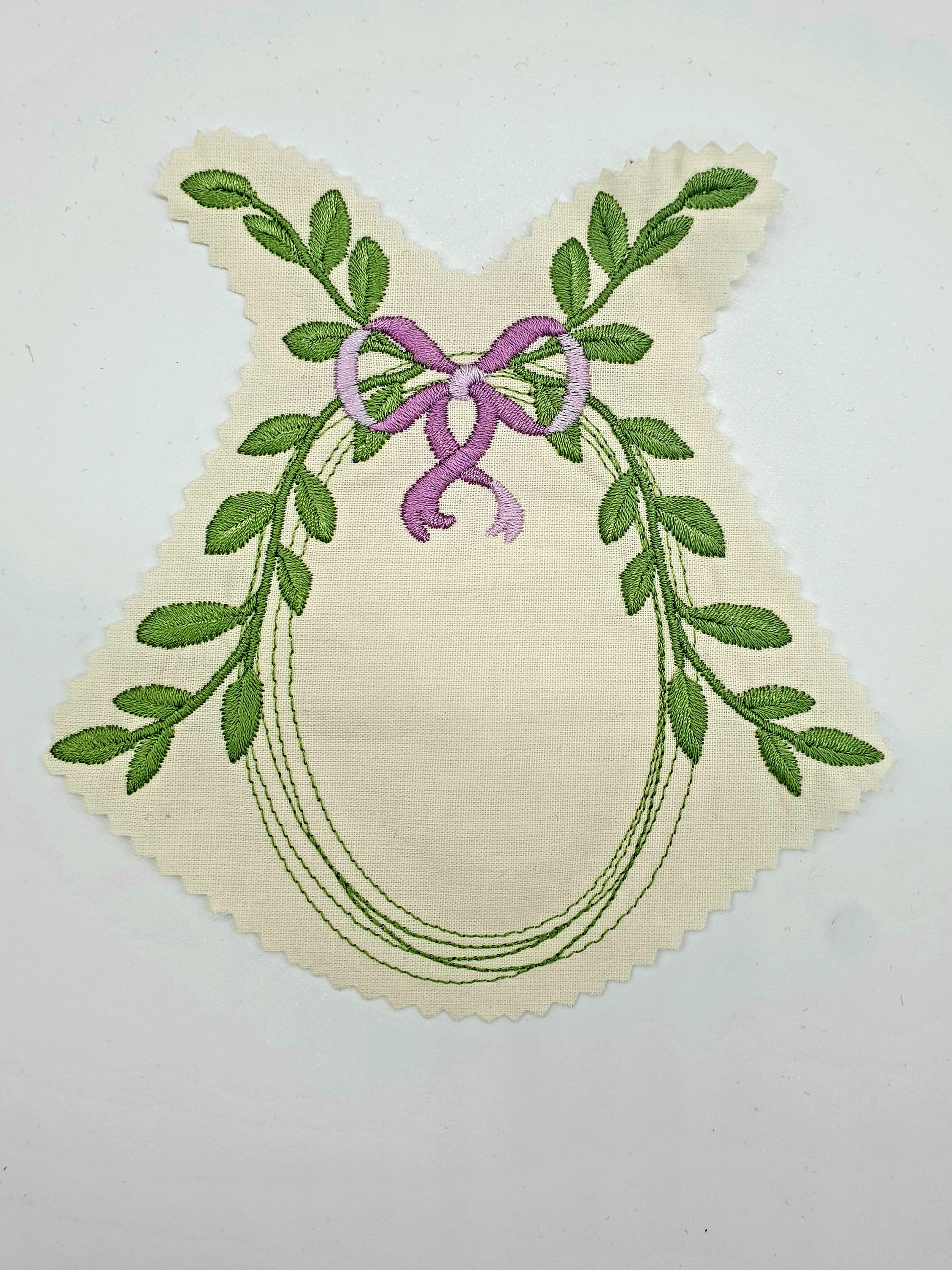 Leaf and Bow Wreath Embroidery Design - Etsy