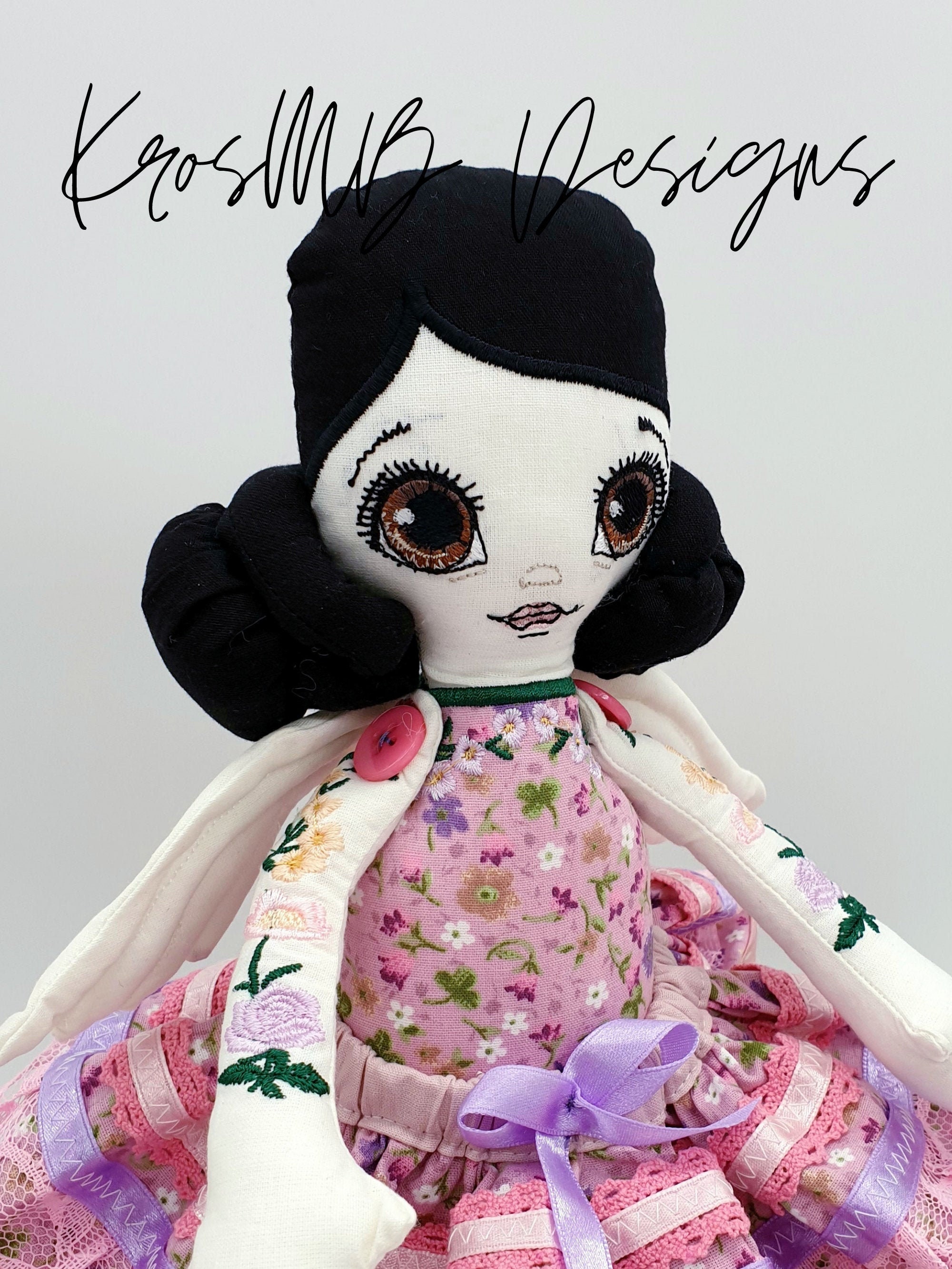 ITH in the hoop button joint rag doll embroidery design | Etsy