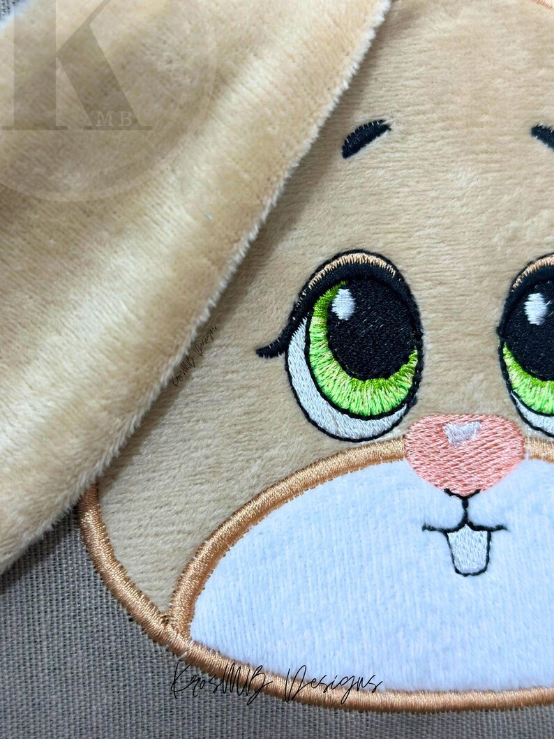 3D Bunny Applique Embroidery Design | ITH Floppy Ears (5x7 & 6x10 Hoop ...