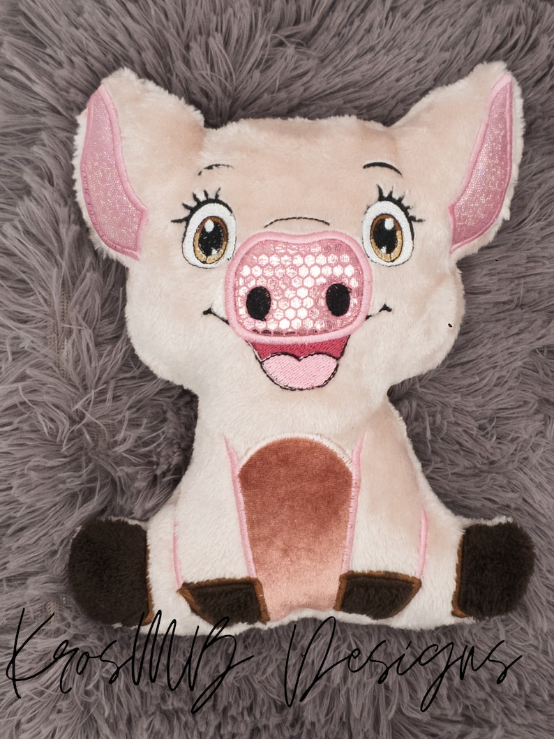 ITH Pig Stuffed Toy 4 SIZES Plushie Machine Embroidery - Etsy