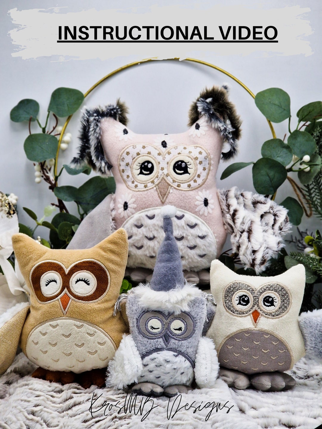 ITH in the Hoop Machine Embroidery Decorative OWL Design 4 Sizes - Etsy