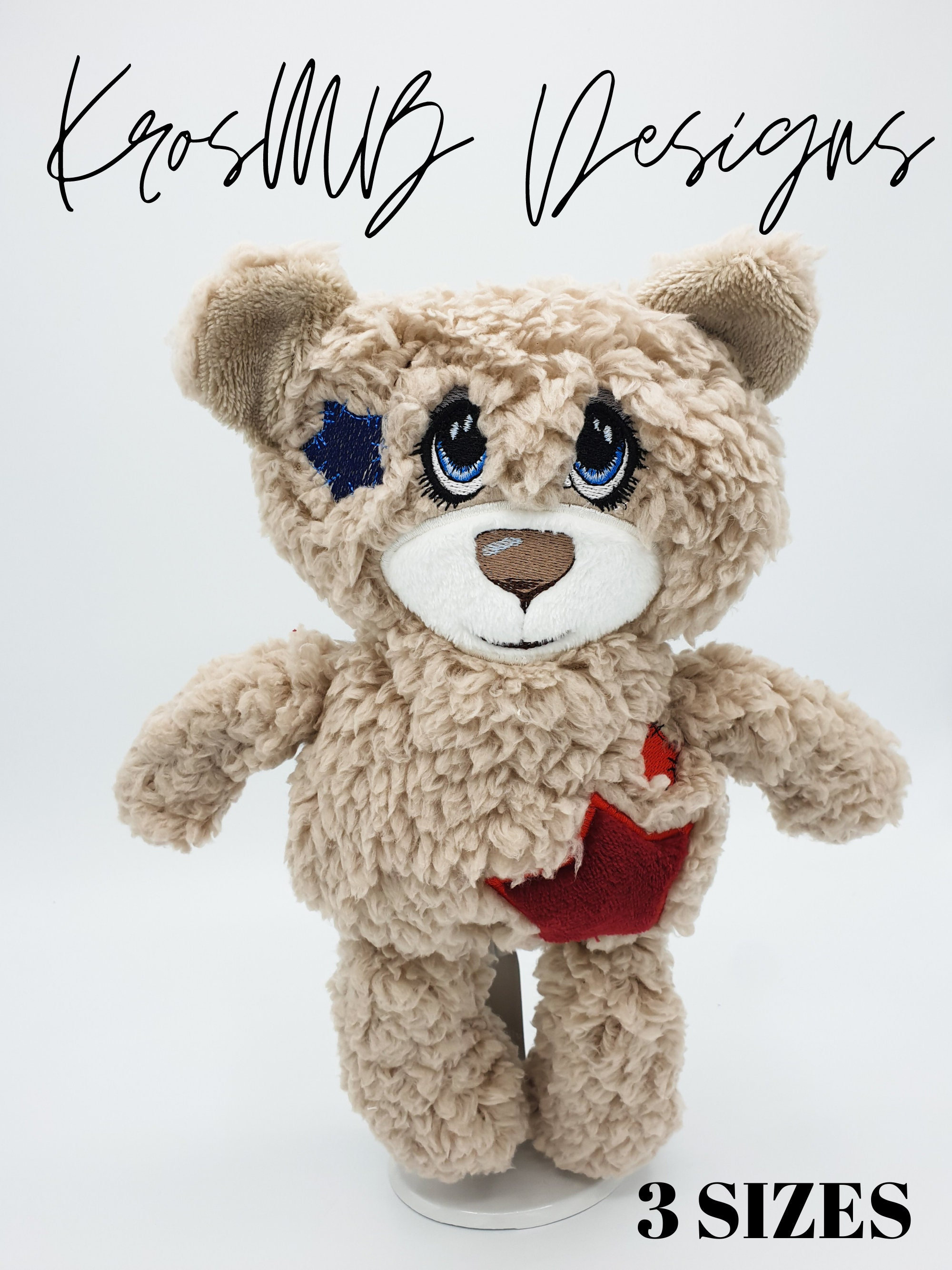 ITH in the Hoop Embroidery File Hug Me Teddy Bear 3 Sizes | Etsy