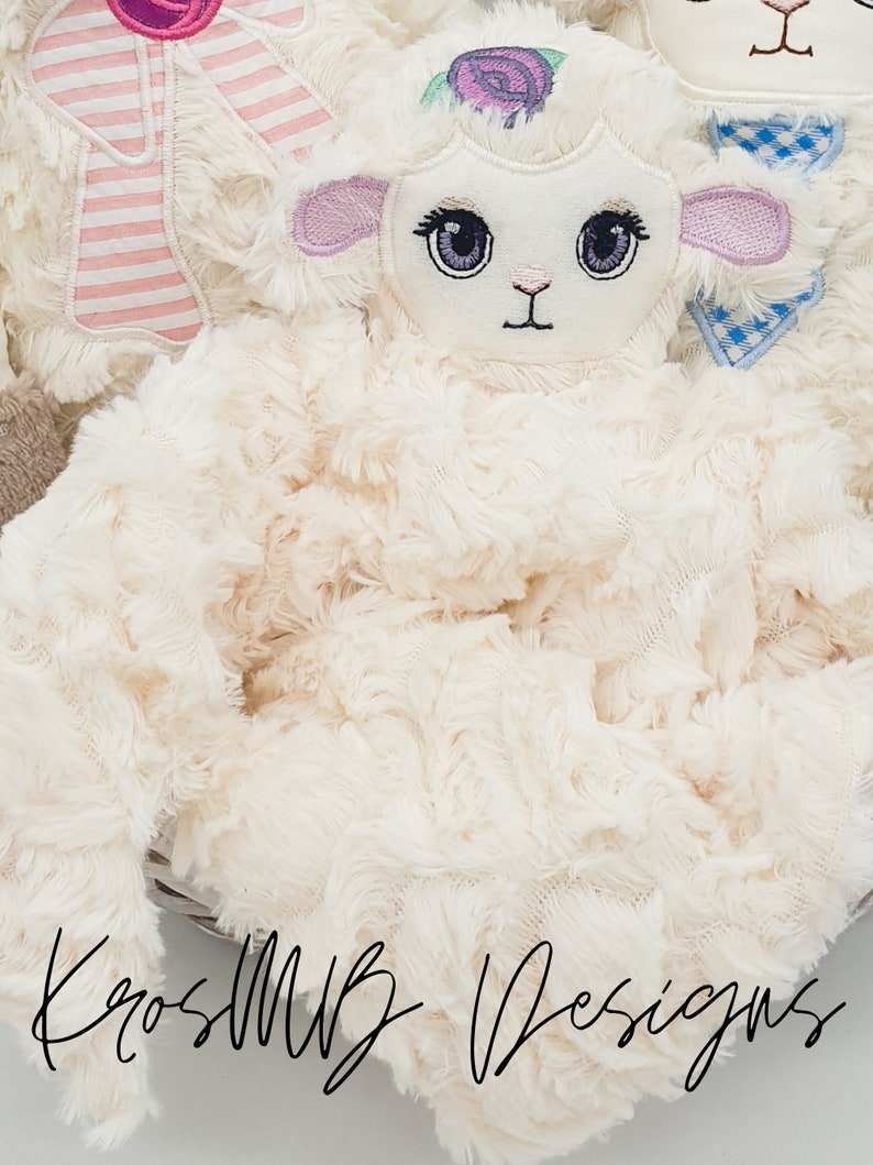 ITH in the Hoop Lamb Comforter Toy 13cm X 18cm (5"x7")hoop - Etsy