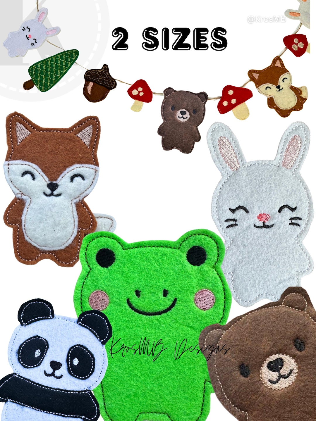 ITH Felt Animal Embroidery Design: Pocket Pals, Feltie Toys (4x4 Hoop ...