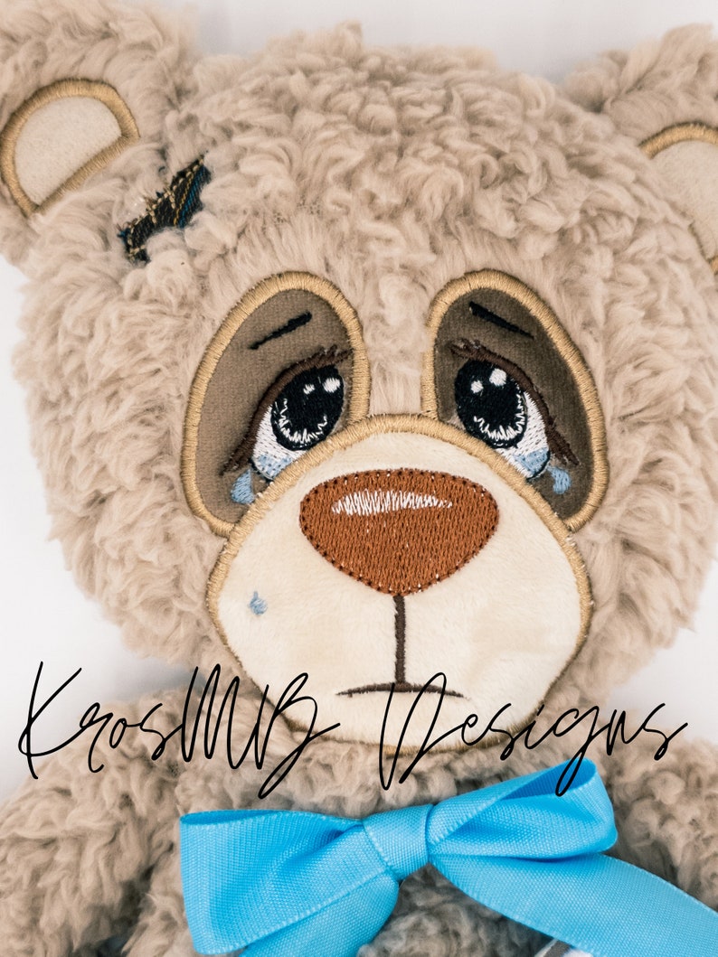 ITH in the Hoop Memory Bear Embroidery File Sad Teddy Bear - Etsy Australia