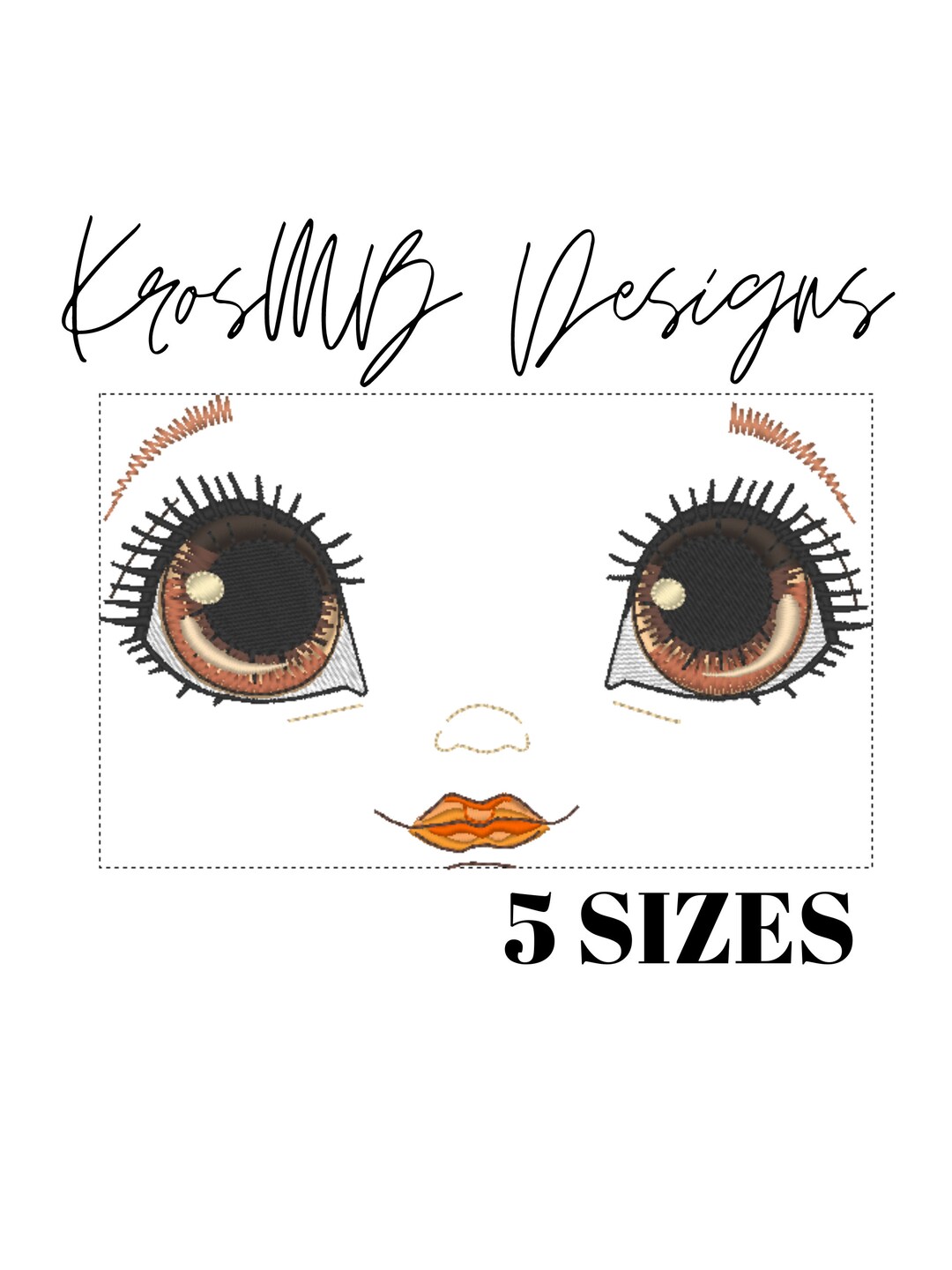 In the Hoop Doll Face Machine Embroidery Design, Doll Face Pattern, ITH ...