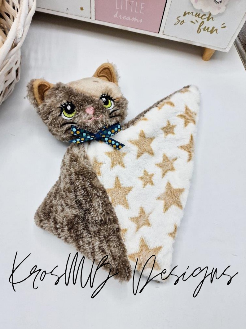 ITH in the Hoop Cat Baby Lovey Pattern Machine Embroidery - Etsy