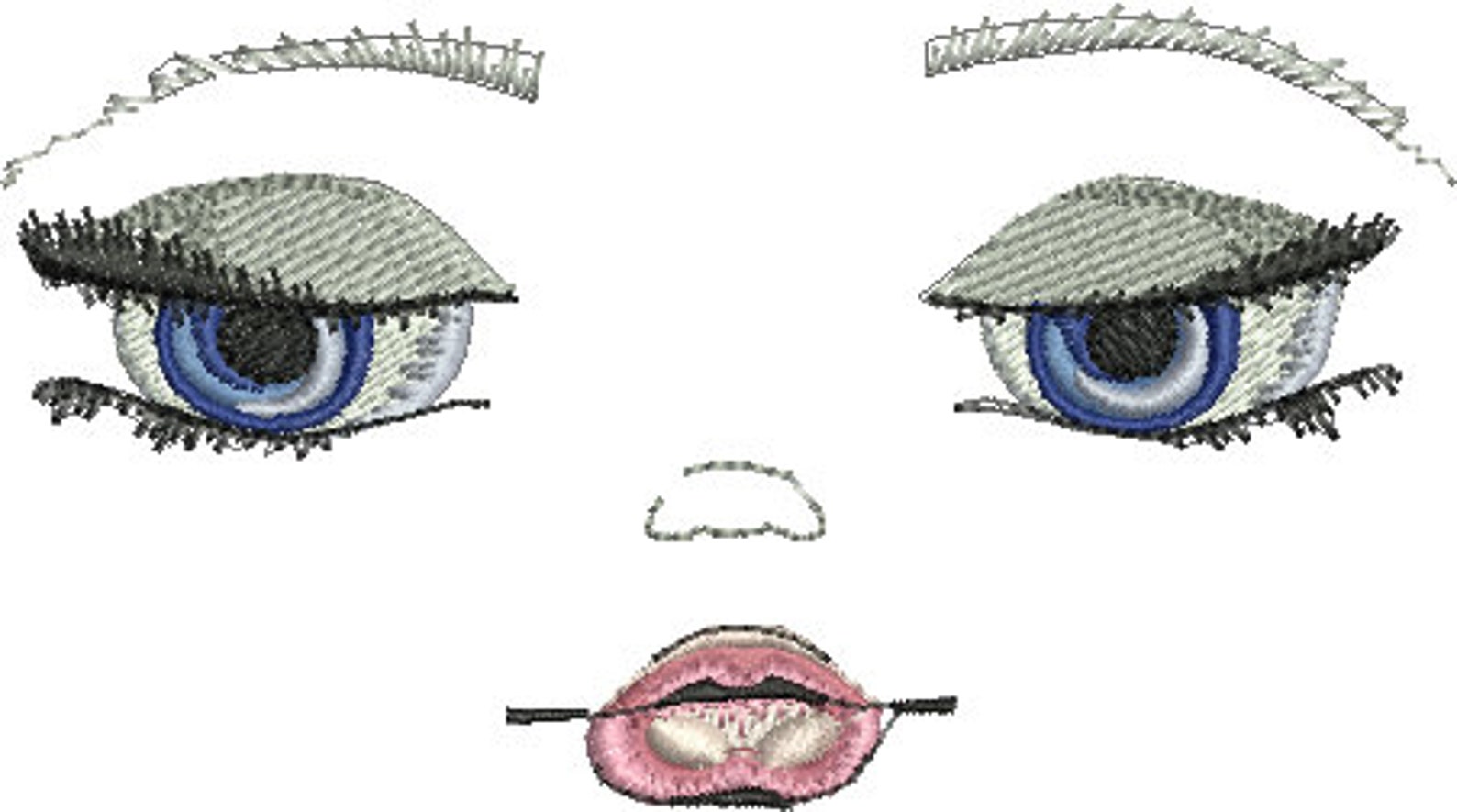 Doll Face Embroidery Design 4x45x7 | Etsy