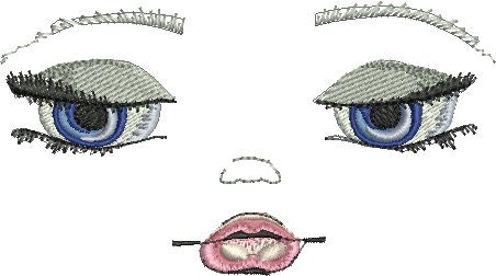 Doll Face Embroidery Design 4x45x7 | Etsy
