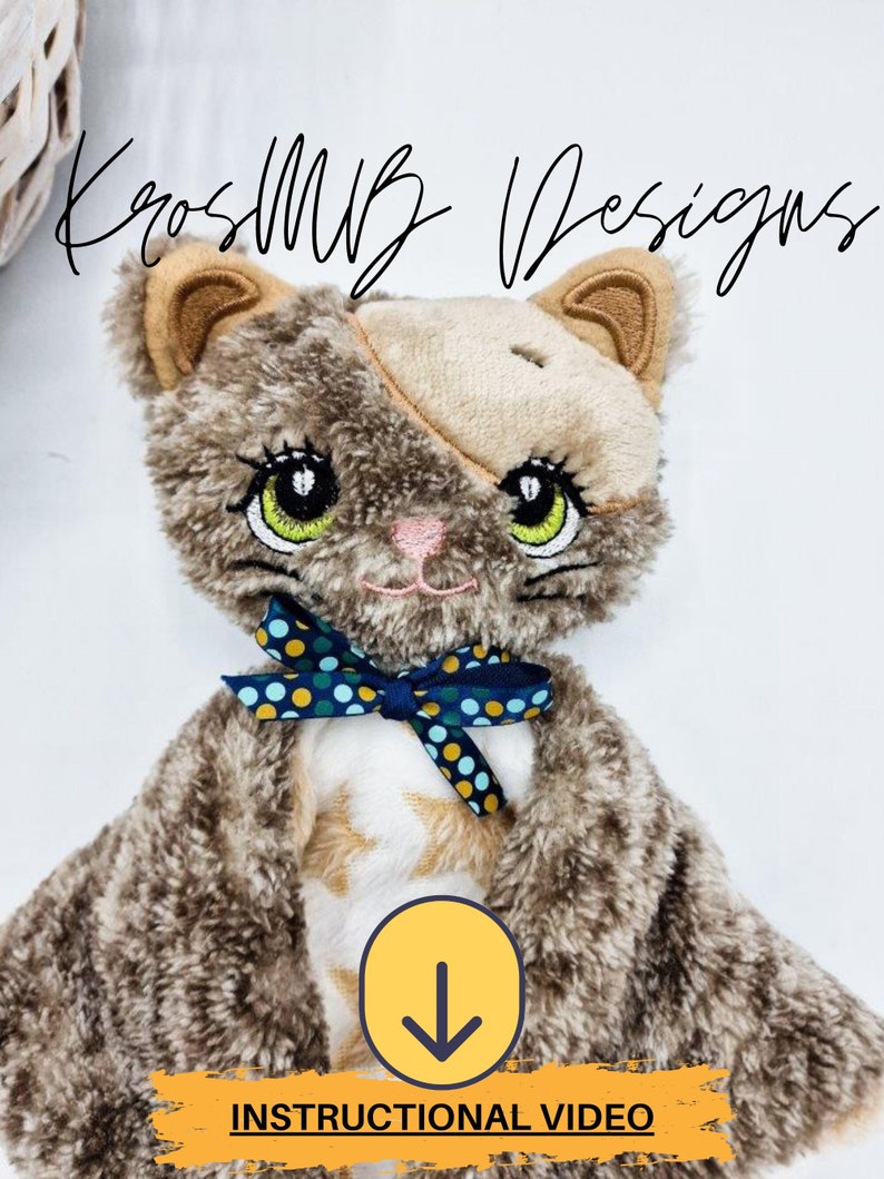 ITH in the Hoop Cat Baby Lovey Pattern Machine Embroidery - Etsy Australia