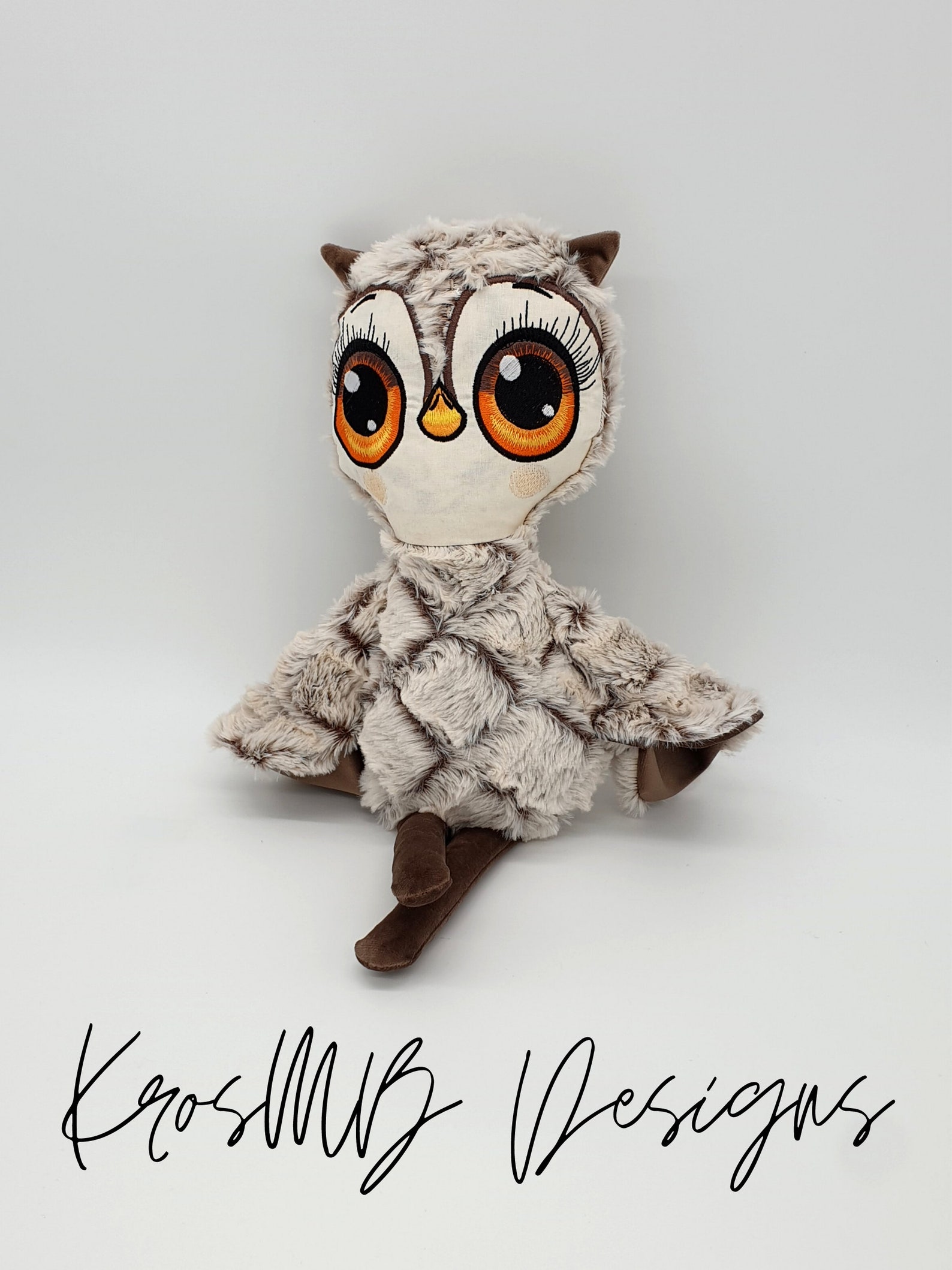 ITH in the Hoop Embroidery File Owl Big Eye Doll Cute Bird | Etsy