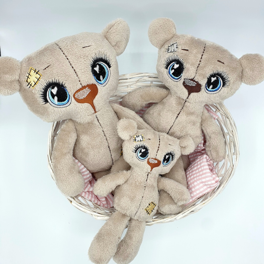 ITH Teddy Bear Embroidery File: Big Eye Doll Design (3 Sizes) - Etsy
