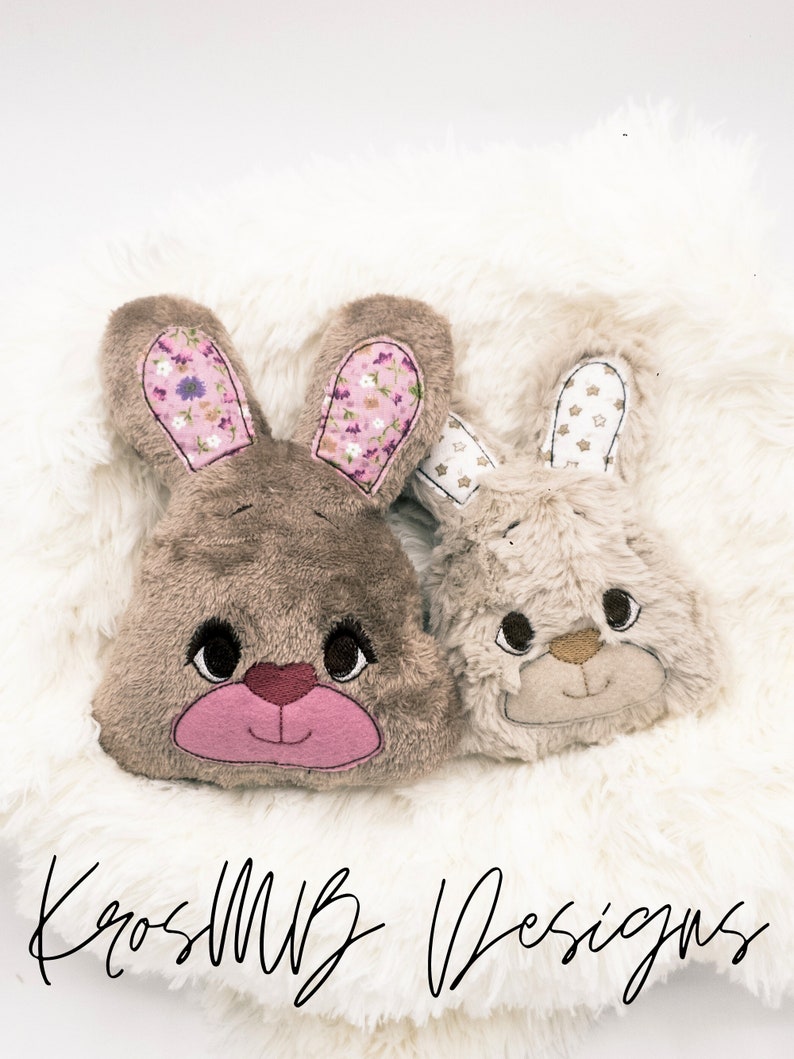 ITH in the Hoop Bunny Face Head Stuffie Machine Embroidery | Etsy