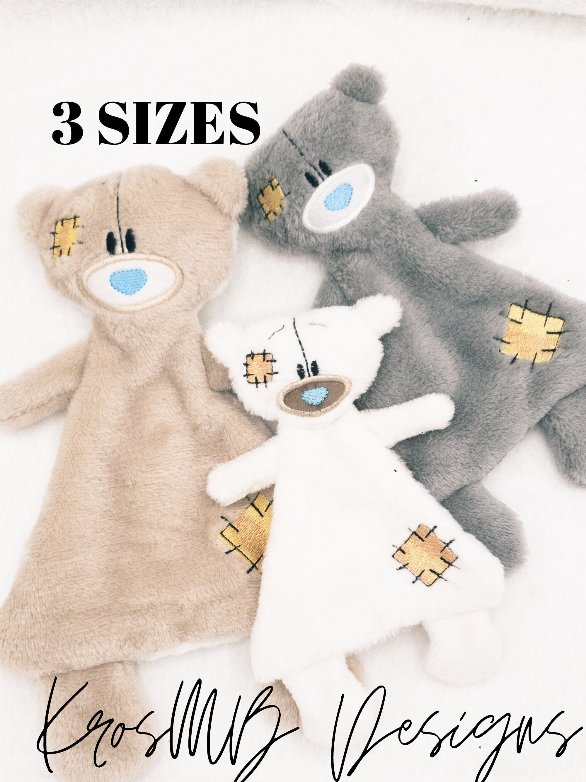 ITH in the Hoop Teddy Bear Lovey Pattern Machine Embroidery | Etsy Canada