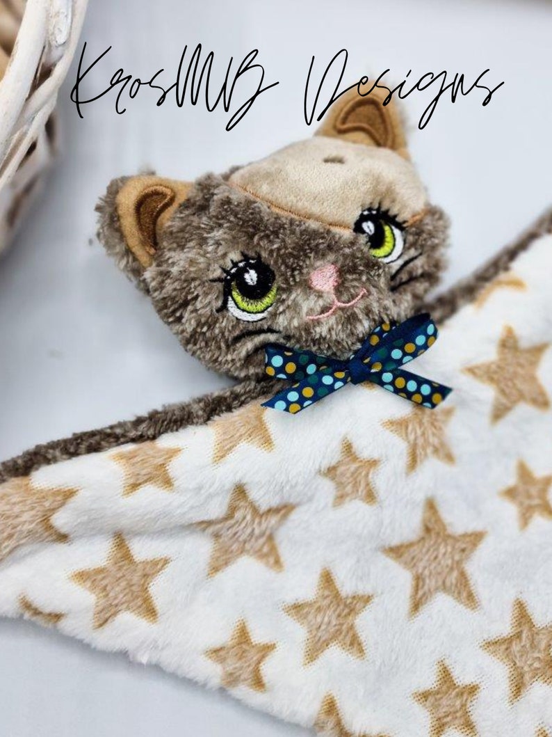 ITH in the Hoop Cat Baby Lovey Pattern Machine Embroidery - Etsy