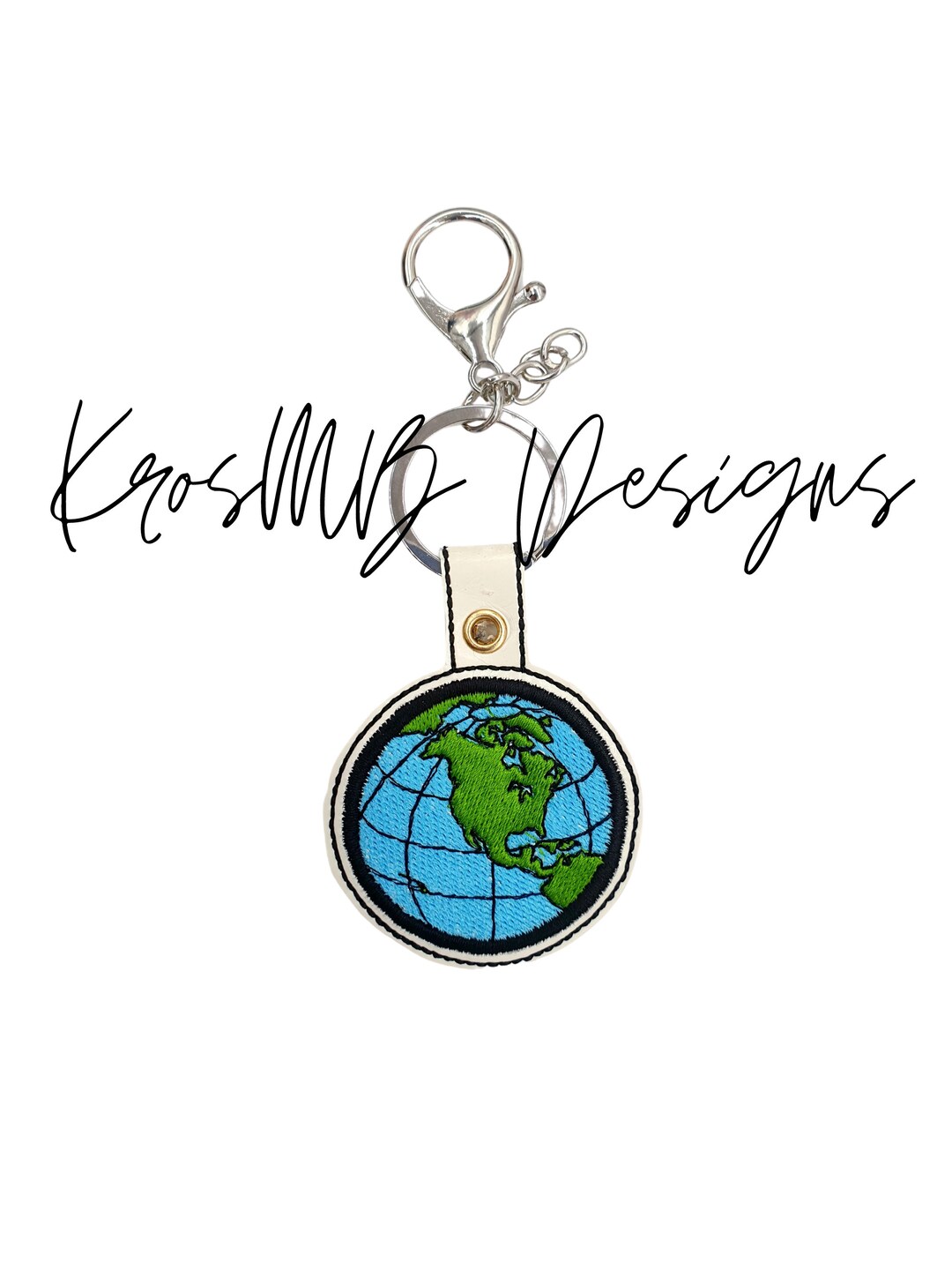 ITH Earth Key Fob Snaptab Embroidery Design - Embroidery Pattern in the ...