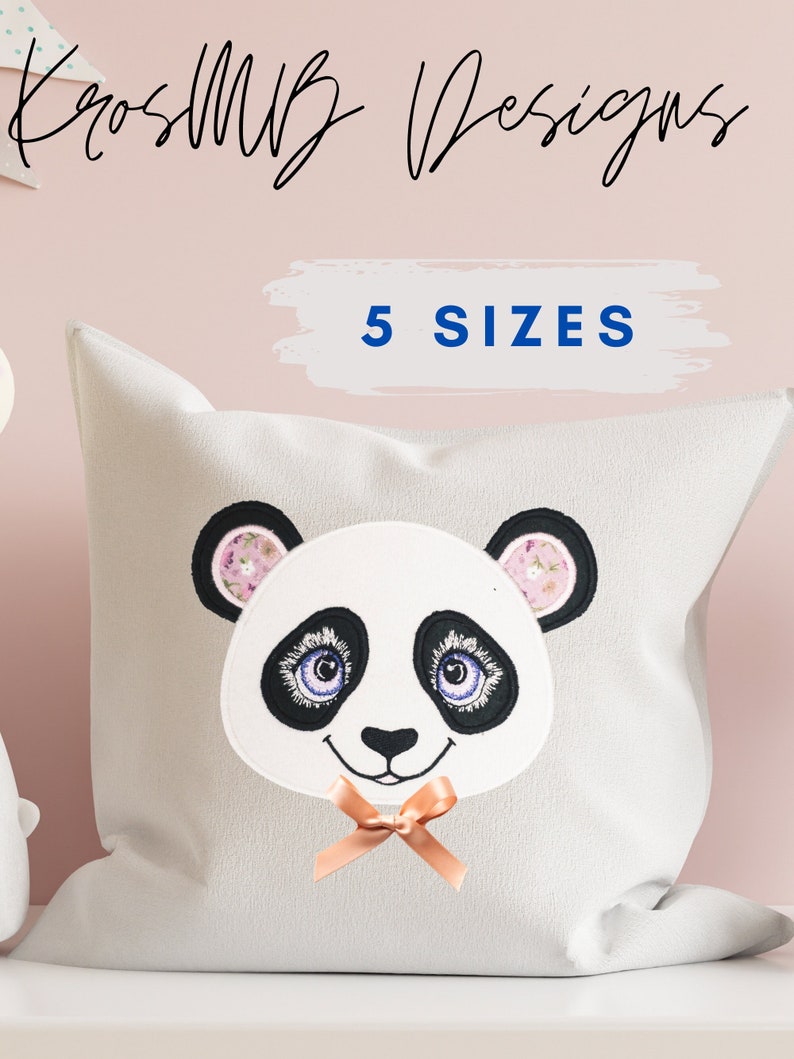 Panda Applique Machine Embroidery Design Panda Bear | Etsy