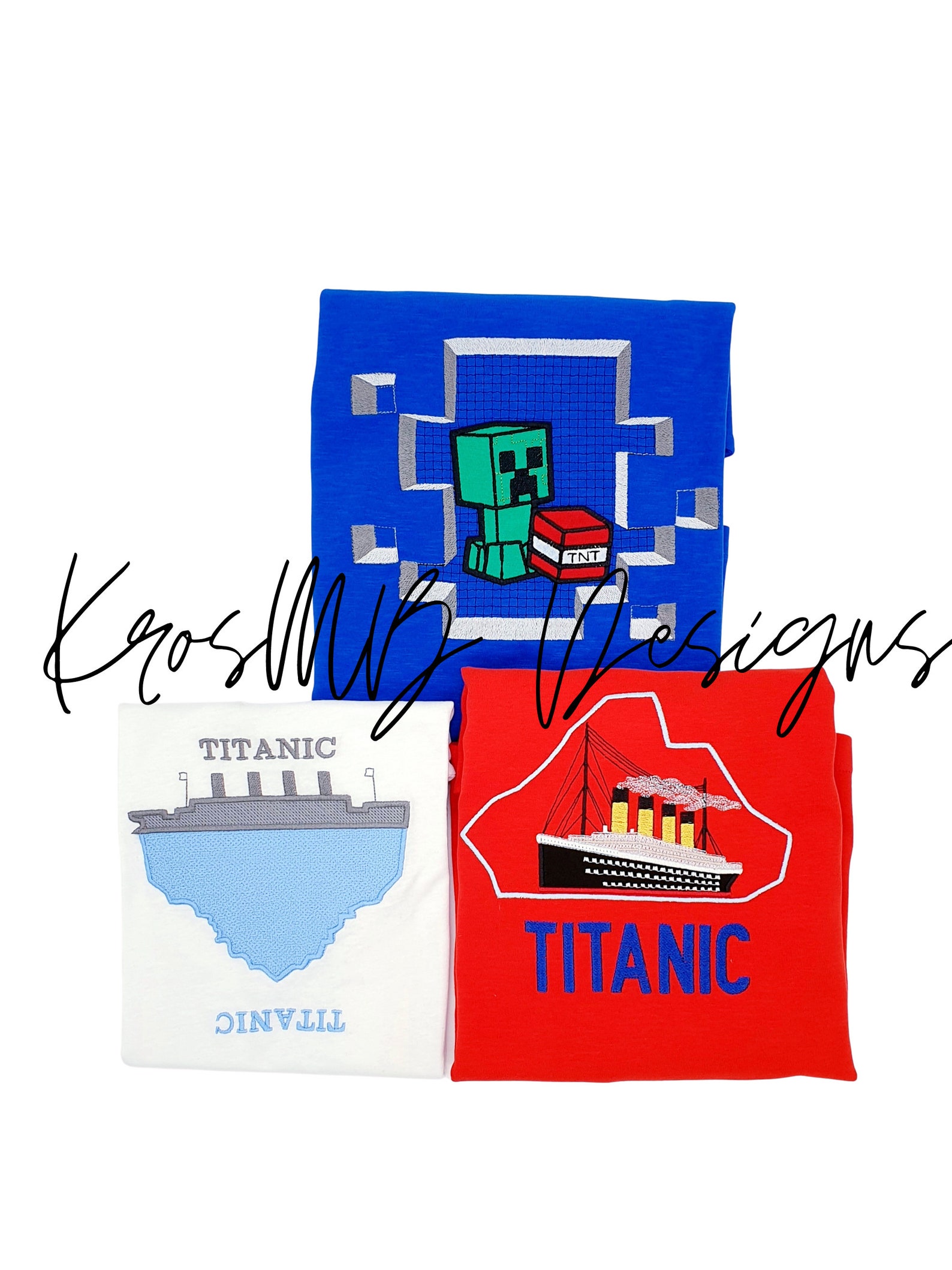 Creep Applique Embroidery Design,20x30cm Hoop, Minecraft Embroidery ...