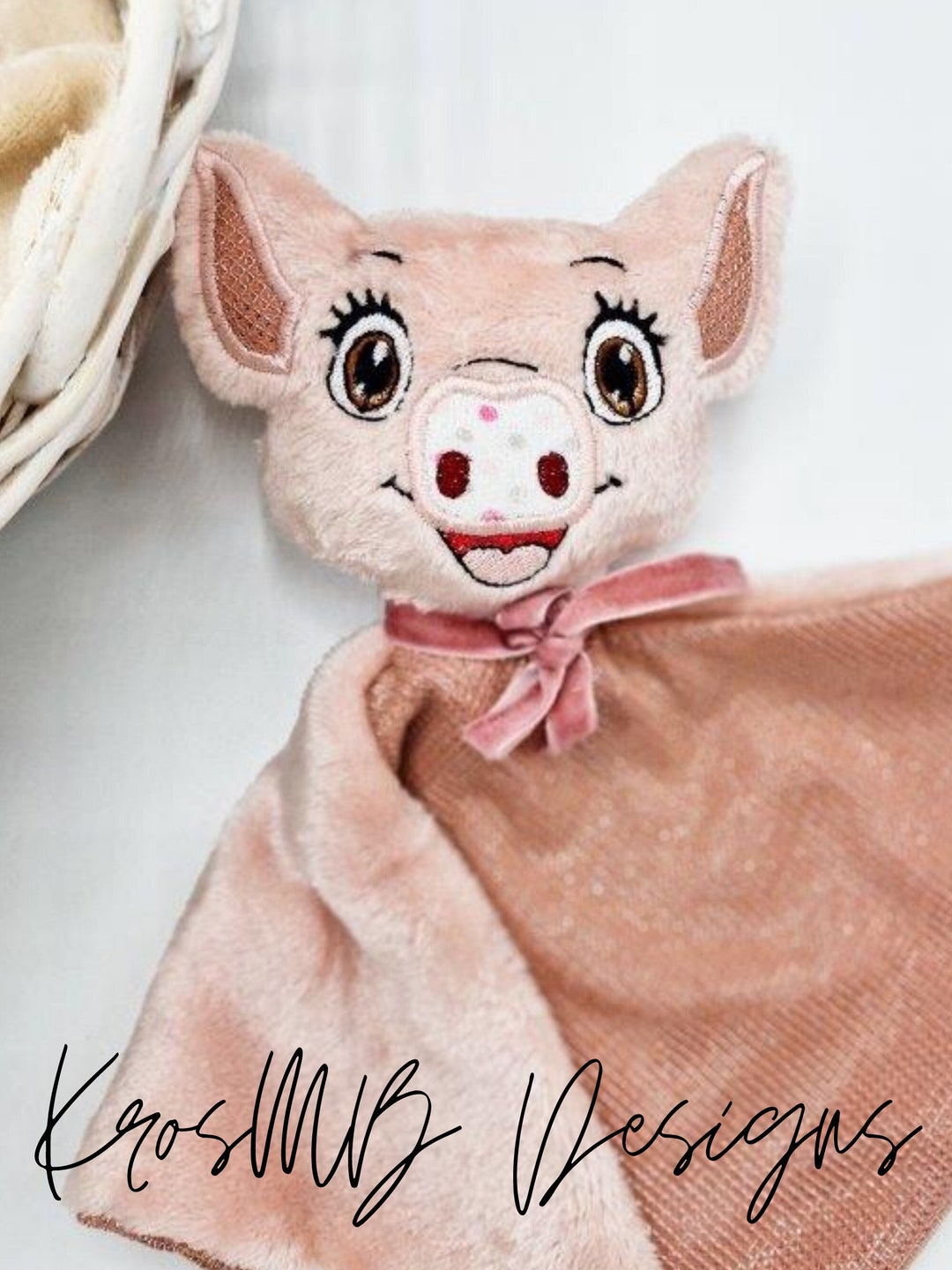 ITH in the Hoop PIG Baby Lovey Pattern, Machine Embroidery File 13 Cm X ...