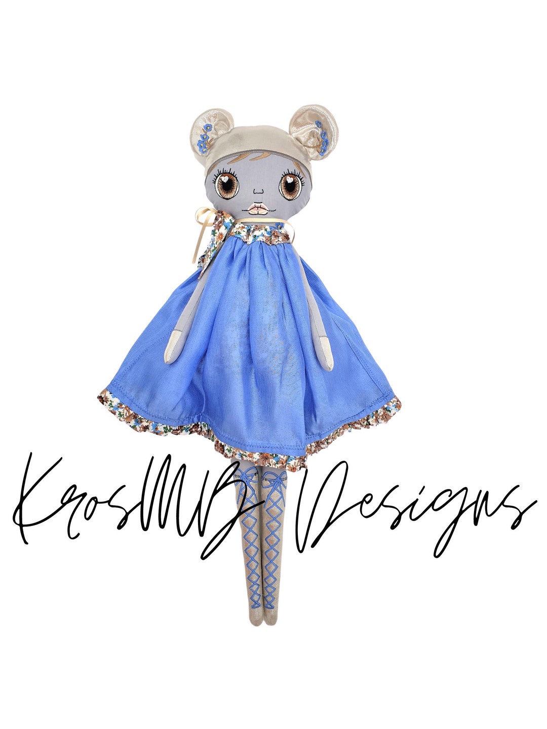 ITH in the Hoop Button Joint Mouse Doll Embroidery Design, 7" X12" Hoop ...