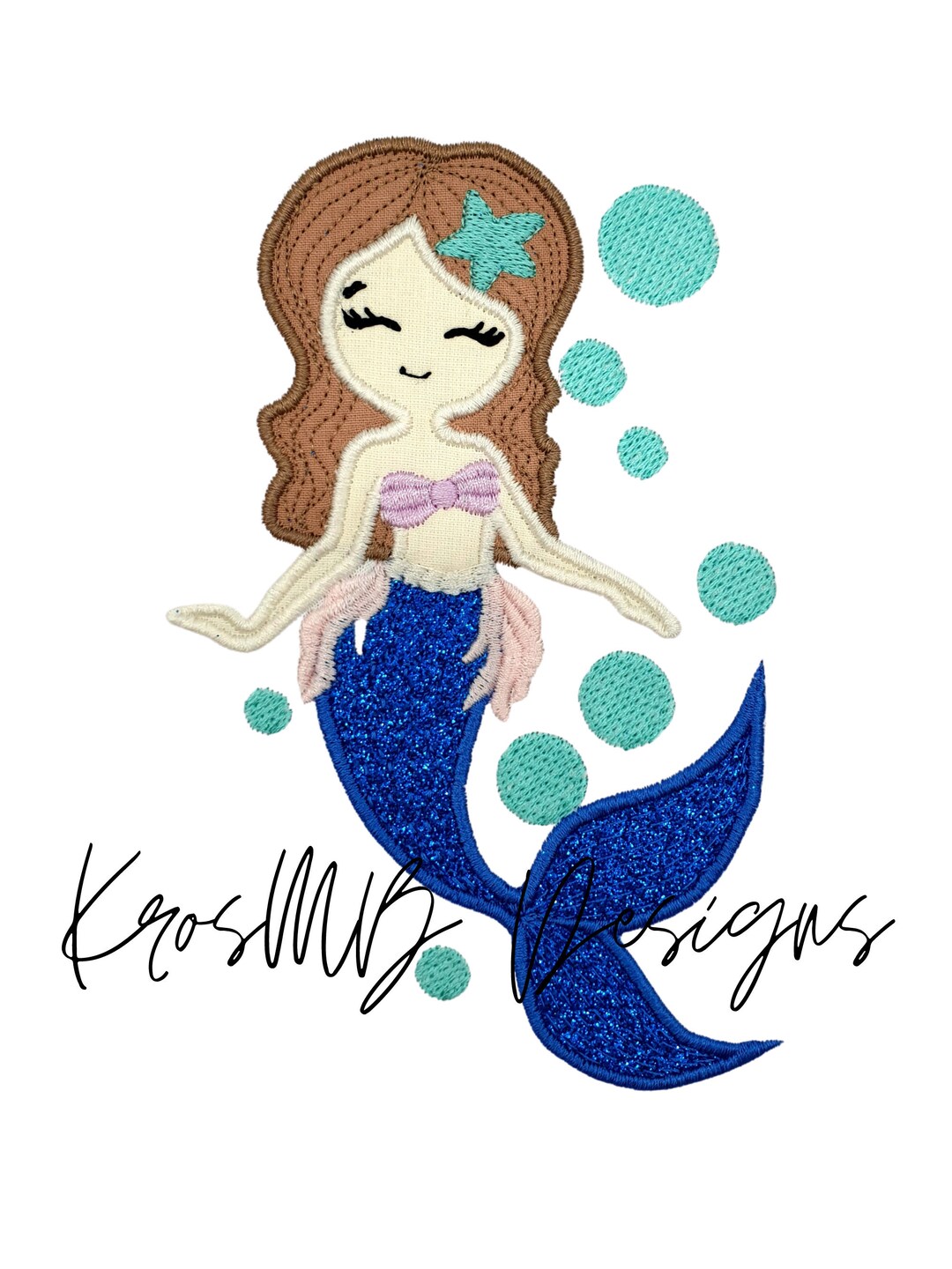 Mermaid Birthday Applique Embroidery Design (digital Download) - Etsy