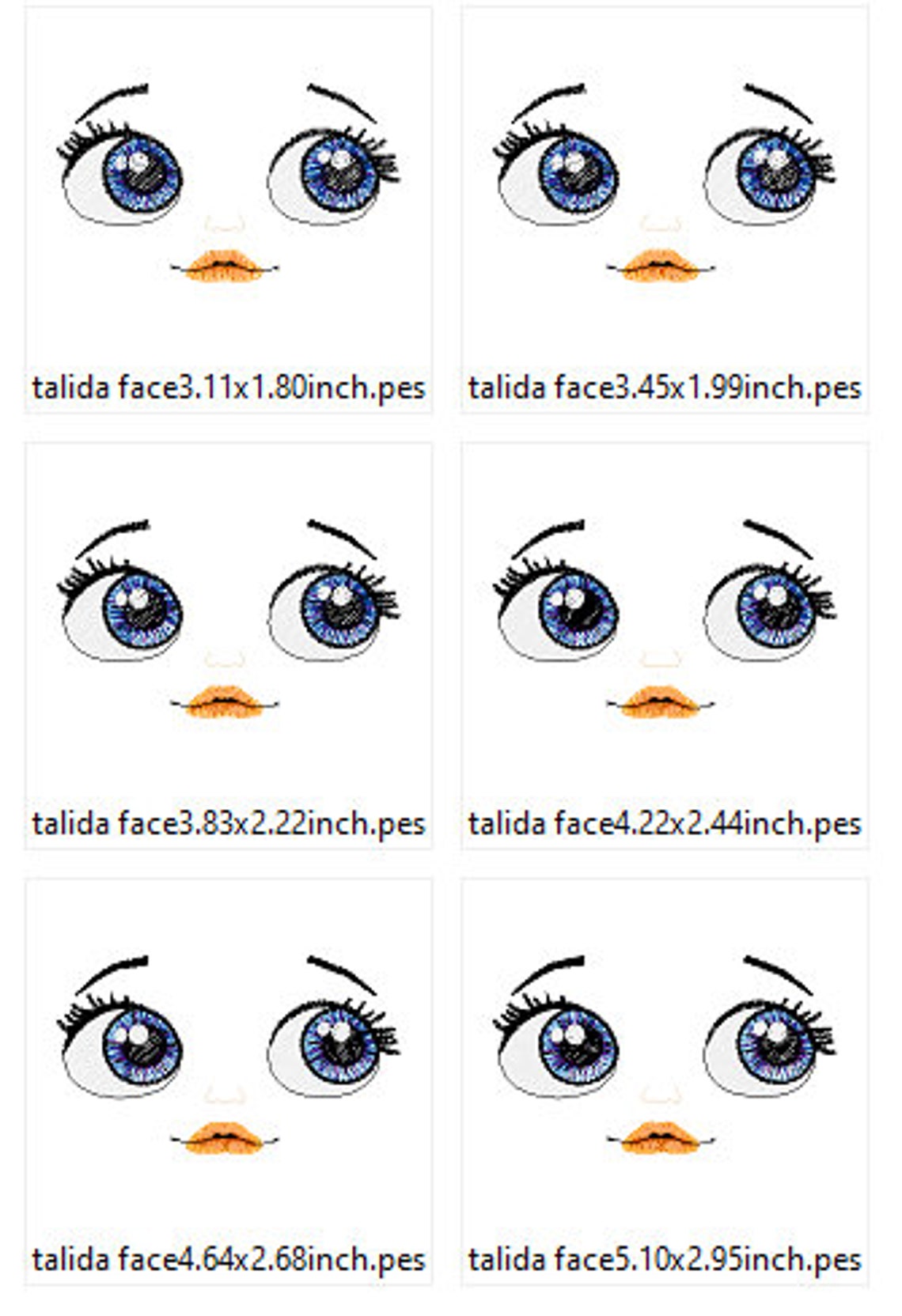 Doll Face Embroidery Design 4x46x6 | Etsy