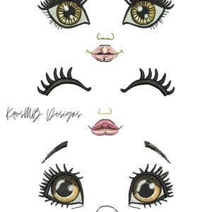 Doll Face Machine Embroidery Designs: 21 ITH Patterns (4x4 Hoop ...