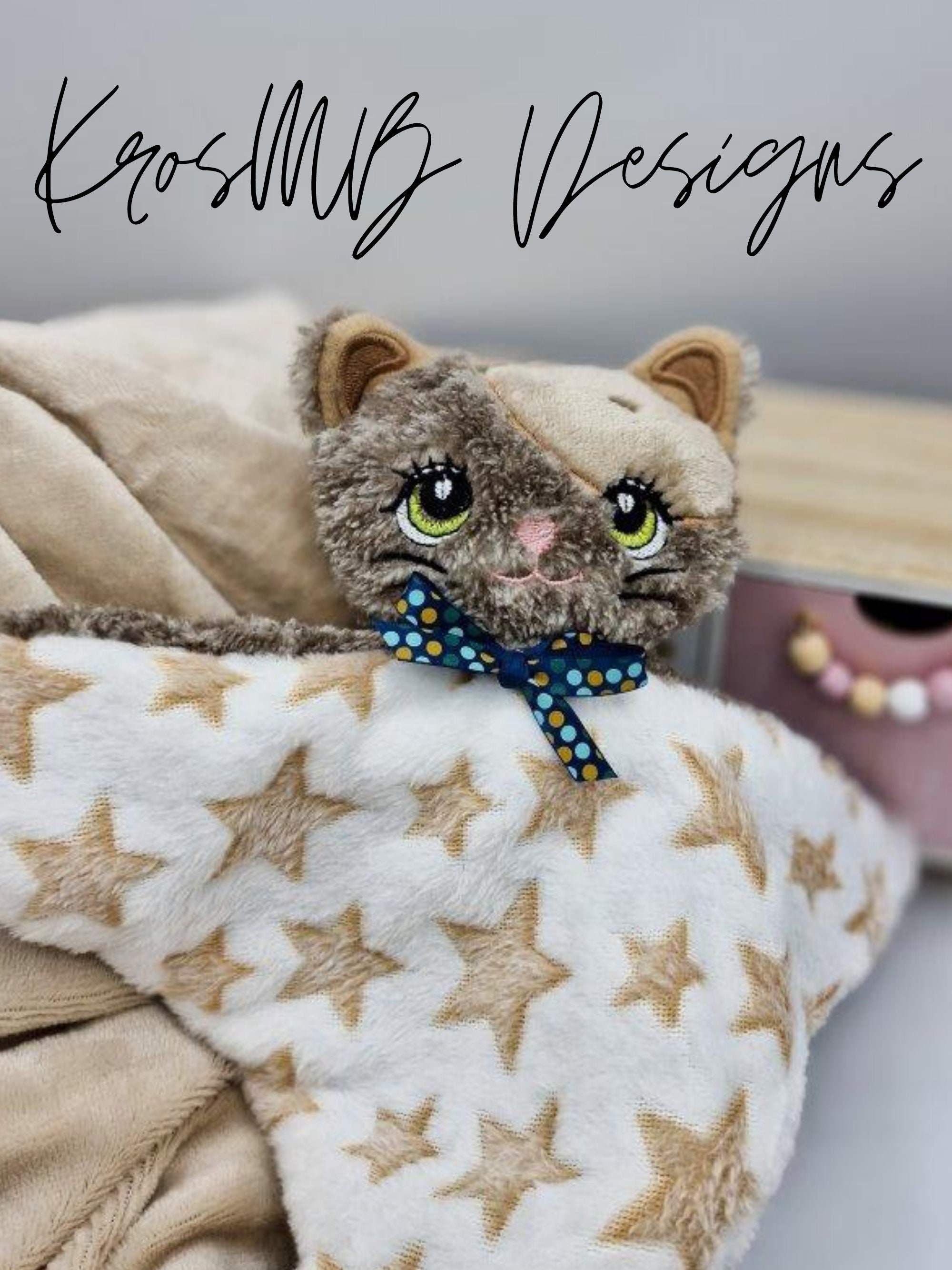 ITH in the Hoop Cat Baby Lovey Pattern Machine Embroidery - Etsy Australia