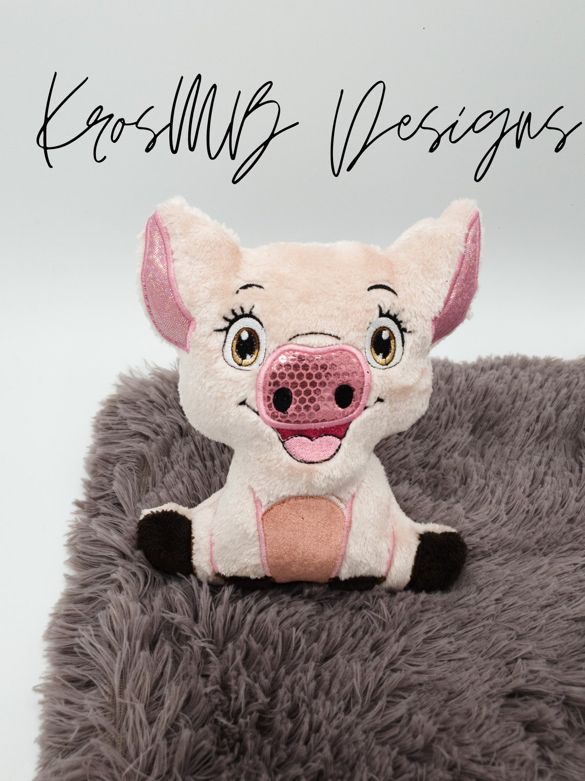 ITH Pig Stuffed Toy 4 SIZES Plushie Machine Embroidery - Etsy