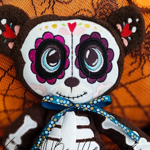 Sugar Skull Teddy Bear ITH Machine Embroidery Design (6x10, 8x12) - Etsy