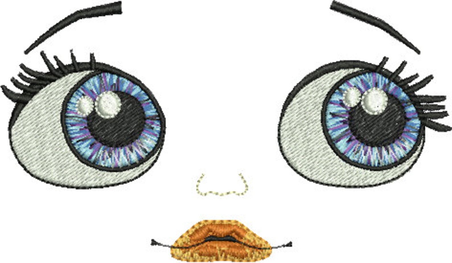 Doll Face Embroidery Design 4"x4",6"x6" Hoop - Etsy