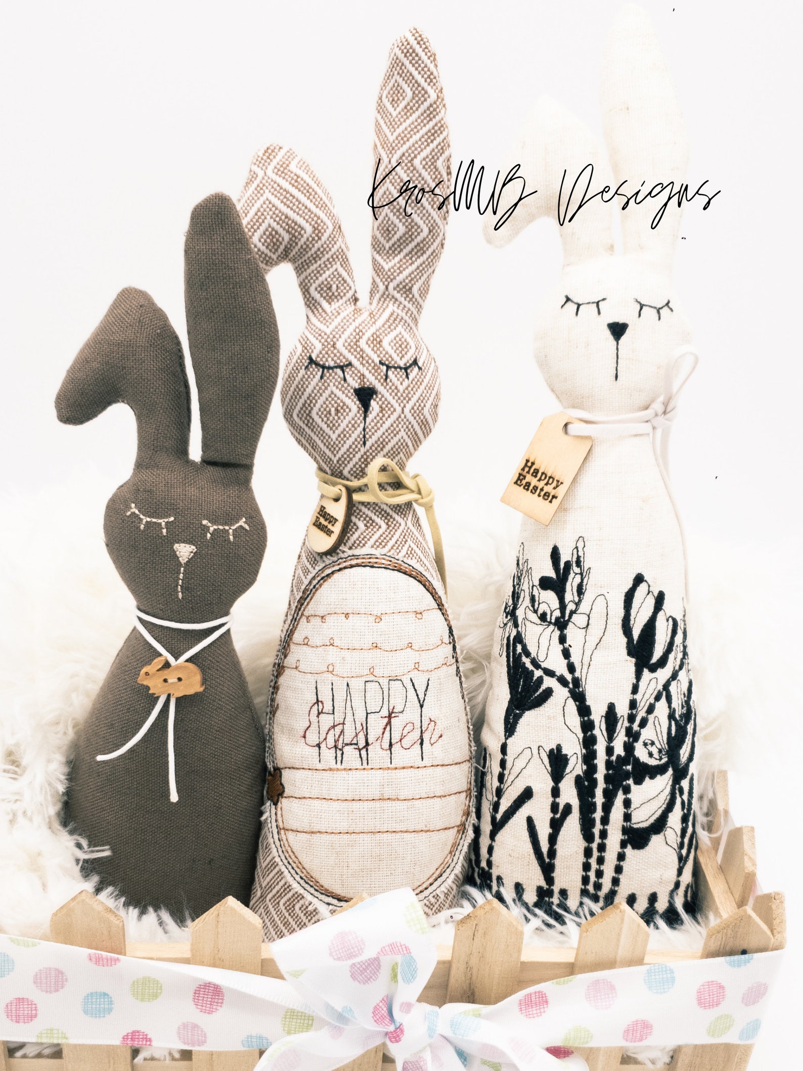 ITH in the Hoop Decorative Easter Bunny Machine Embroidery - Etsy