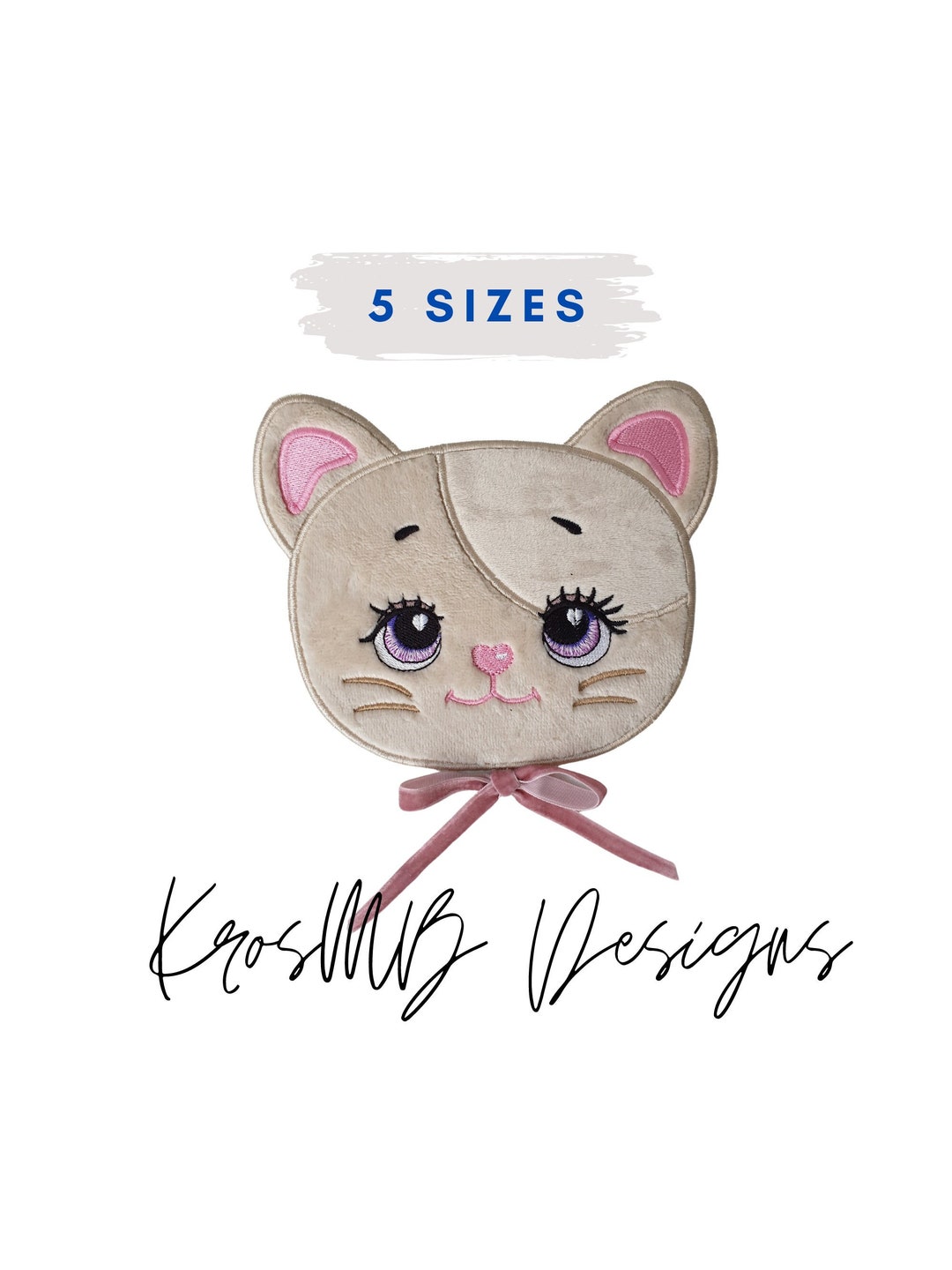 Kitty Applique Machine Embroidery Pattern, 5 SIZES - Etsy