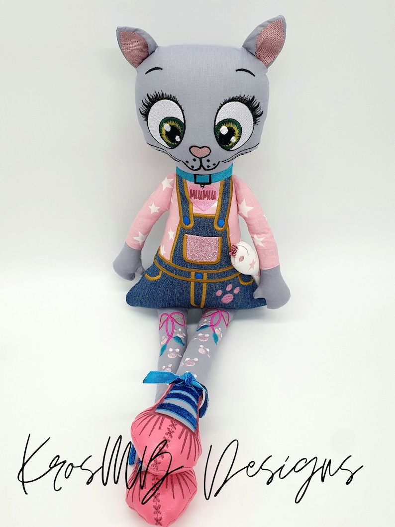 ITH in the Hoop Embroidery File Cat Big Eye Doll Cute Kitty - Etsy