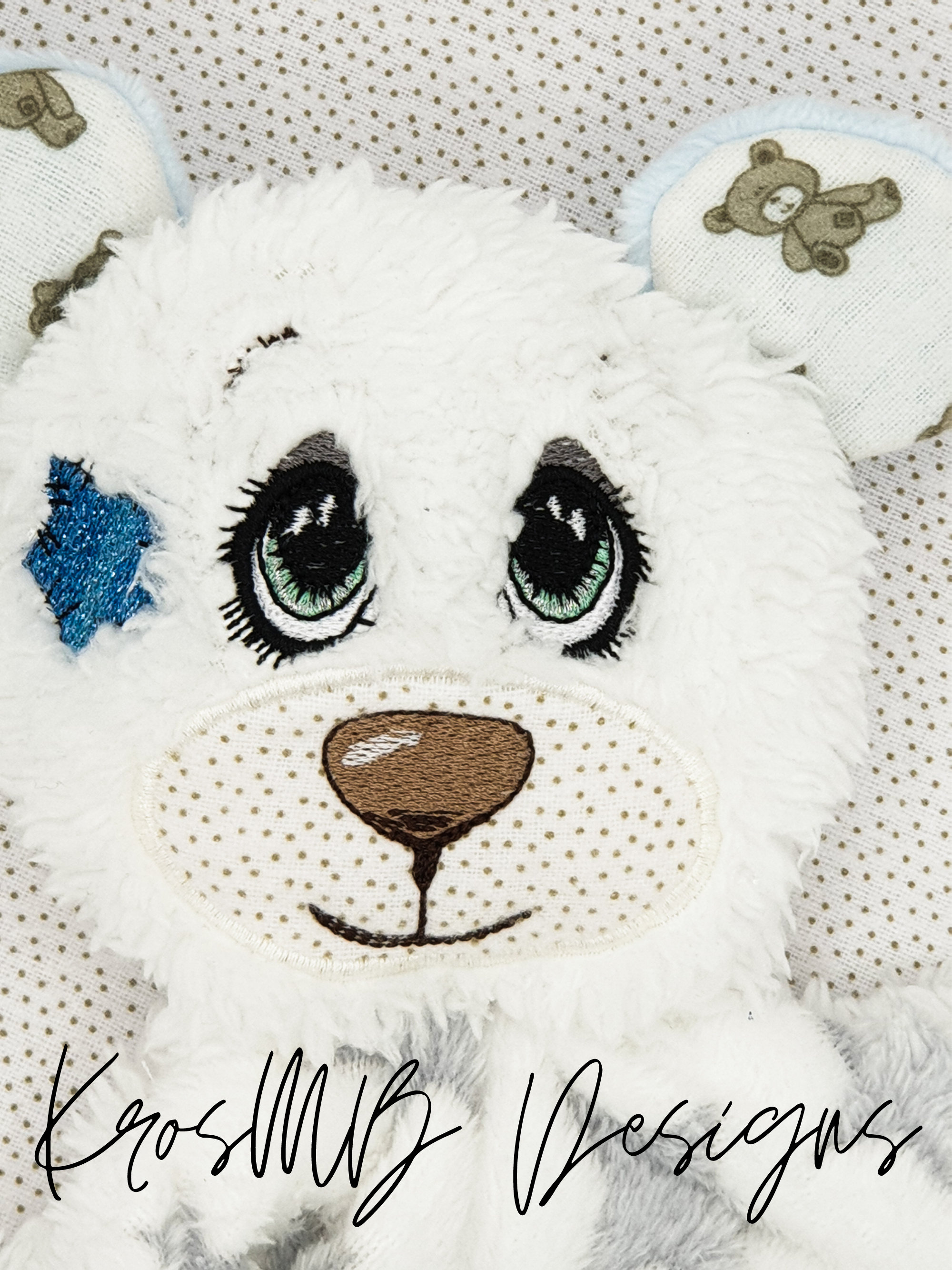 ITH in the Hoop HUG ME Teddy Bear Lovey Pattern Machine Embroidery File ...