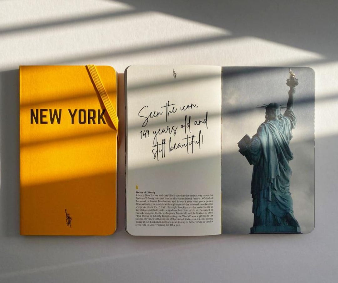 Yellow New York Notebook, NYC Inspirational Travel Gift, Big Apple ...