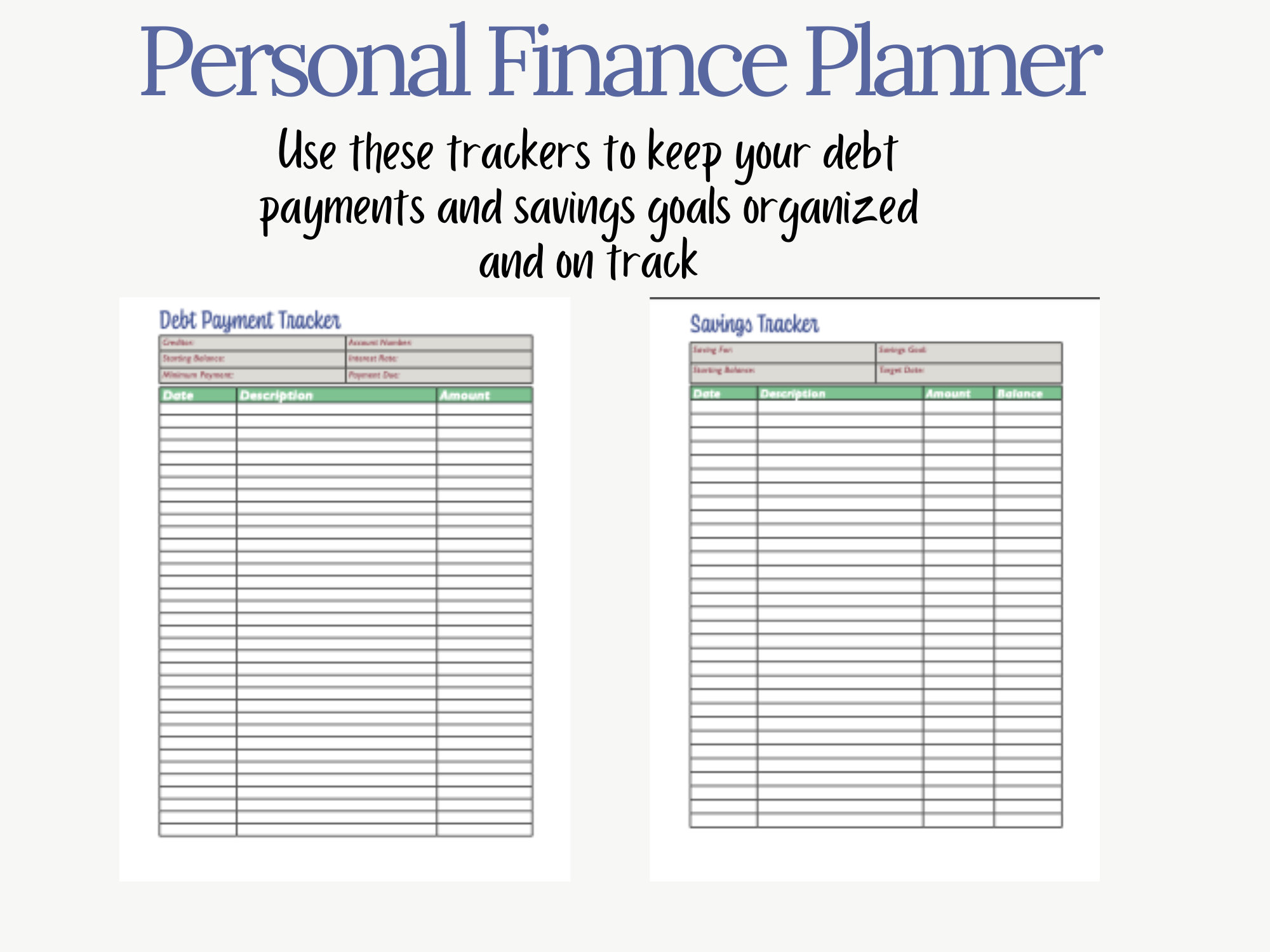 Monthly Personal Finance Planner | Printable Planner | Digital Planner ...