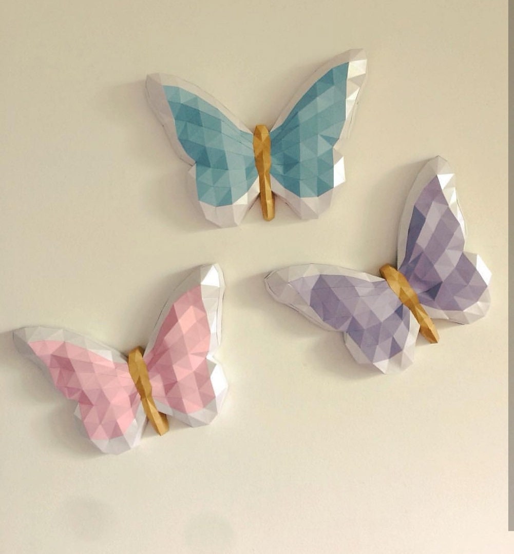 Butterfly Papercraft,low Poly Butterfly, Papercraf Butterfly, Dxf ...