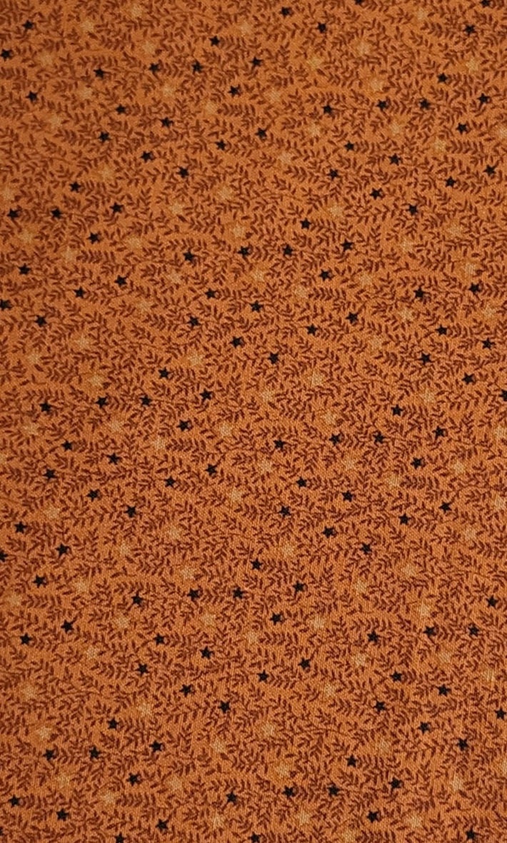 Cavalier Crows Tiny Stars in Black/tan/orange Cotton Fabric - Etsy