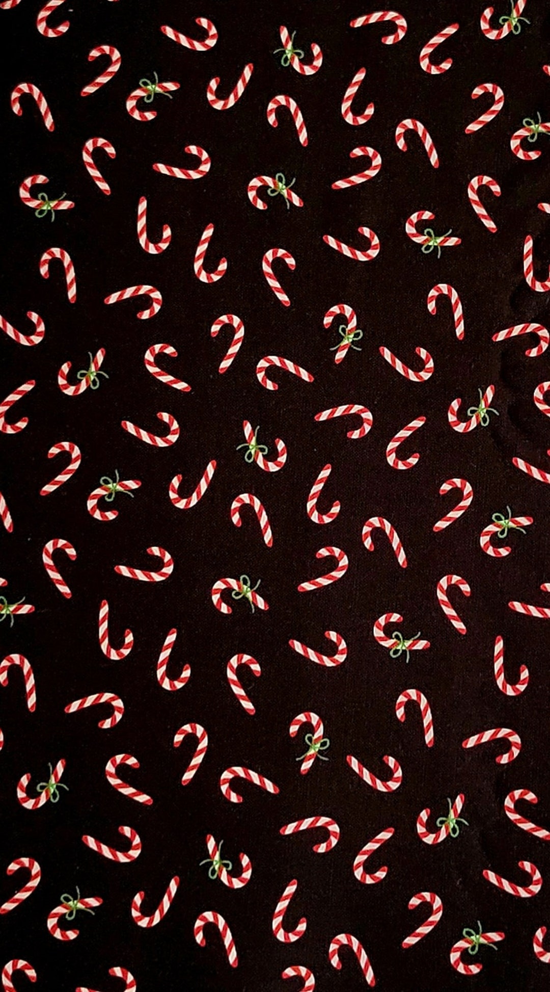 Sale---end of Bolt---moda Holiday Essentials Candy Cane on Black Cotton ...