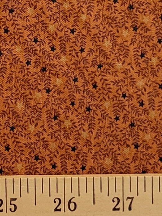 Cavalier Crows Tiny Stars in Black/tan/orange Cotton Fabric - Etsy