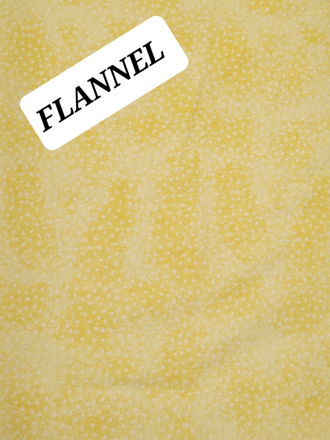 FLANNEL: Mottled Bright Yellow With Tiny White Dots Comfy FLANNEL From A. E. Nathan. Quilting ...