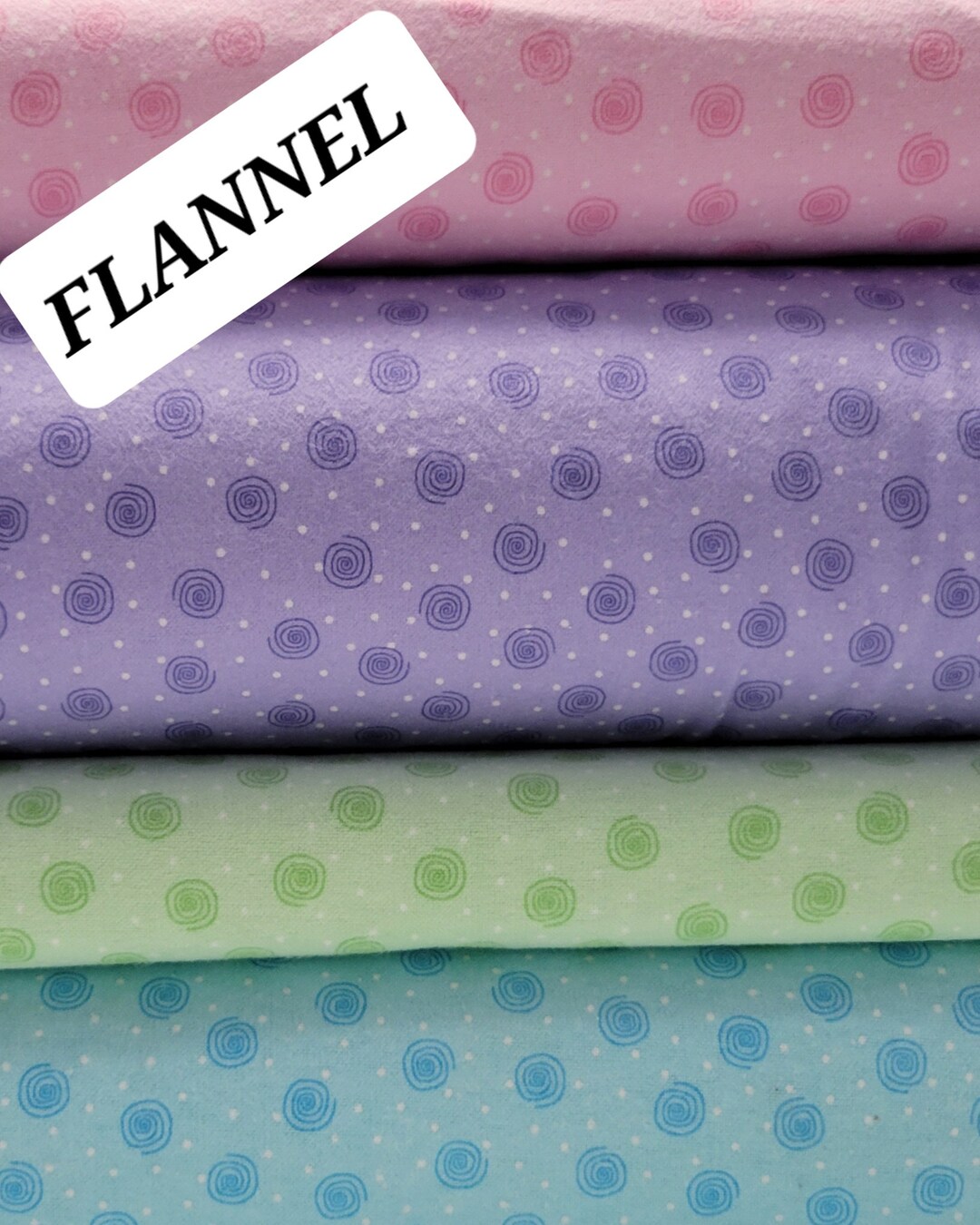 Tone on Tone Swirls and White Polka Dots in 4 Different Colors Cotton ...