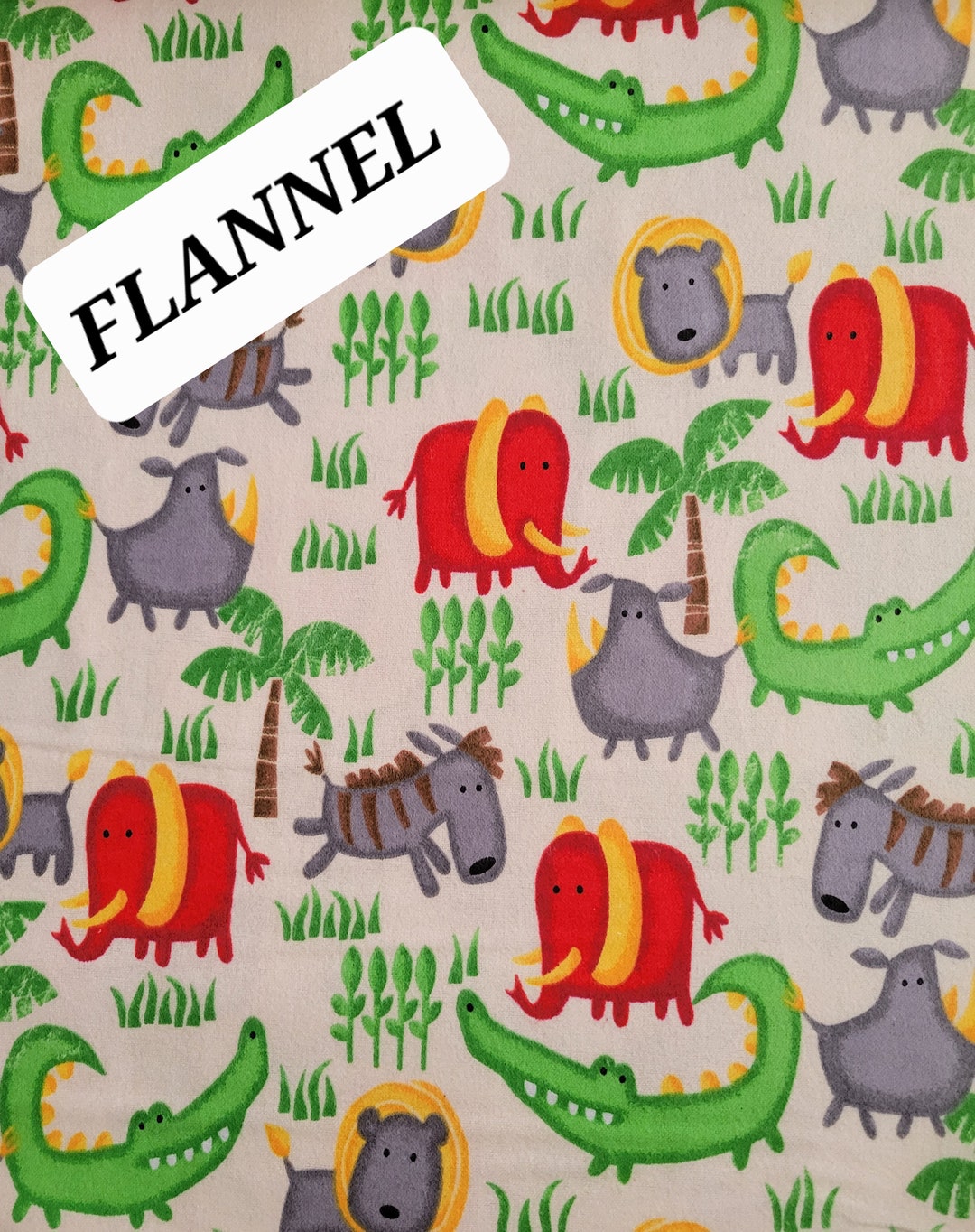 Cute Jungle Print Cotton Comfy FLANNEL From A.E. Nathan. Quilting/craft ...