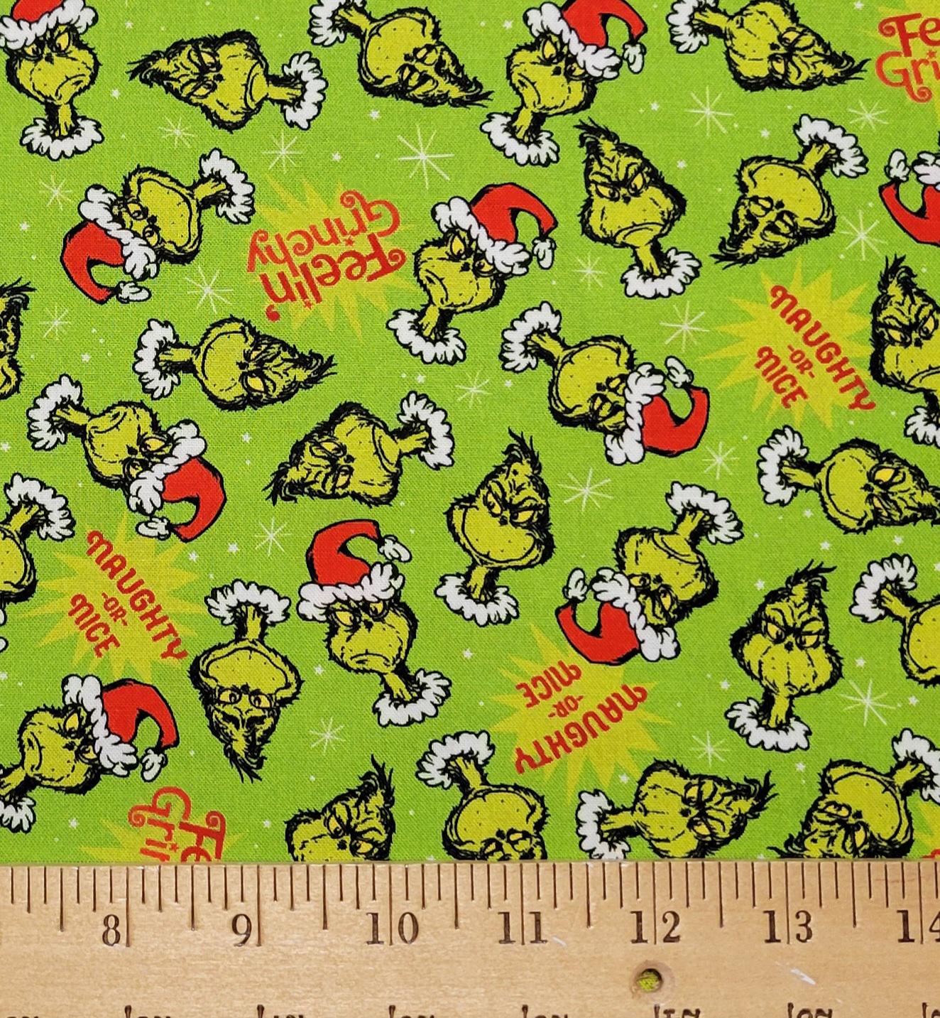 How the Grinch Stole Christmas Feeling Grinchy Cotton Fabric by Robert ...