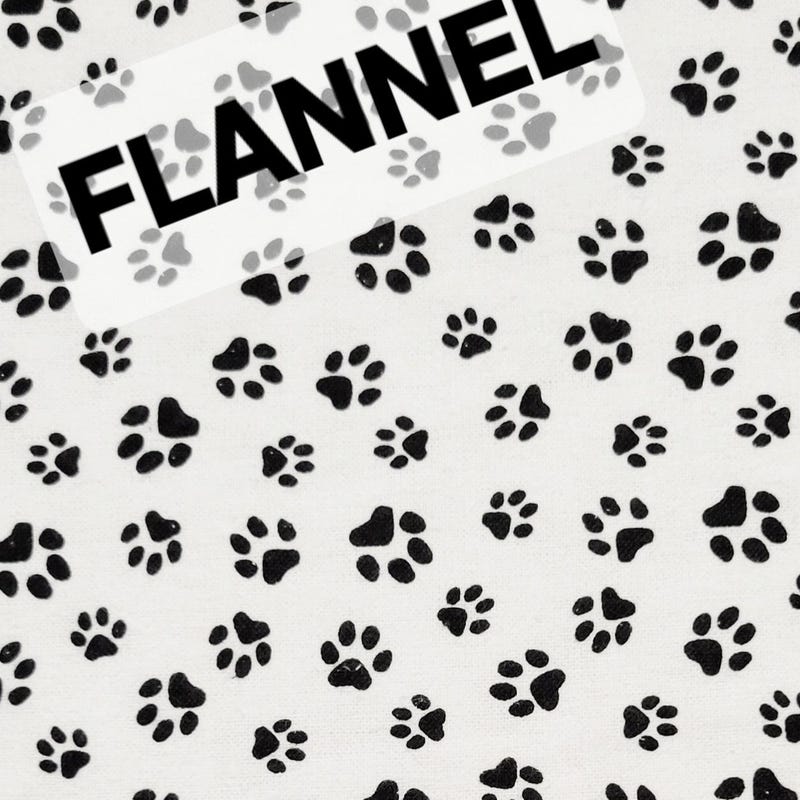Flannel Dog Paw Fabric - Etsy